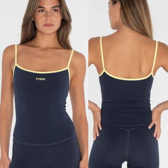 SET Active | Tops | Shop Form Navy And Yellow Spaghetti Strap Tank Top ...